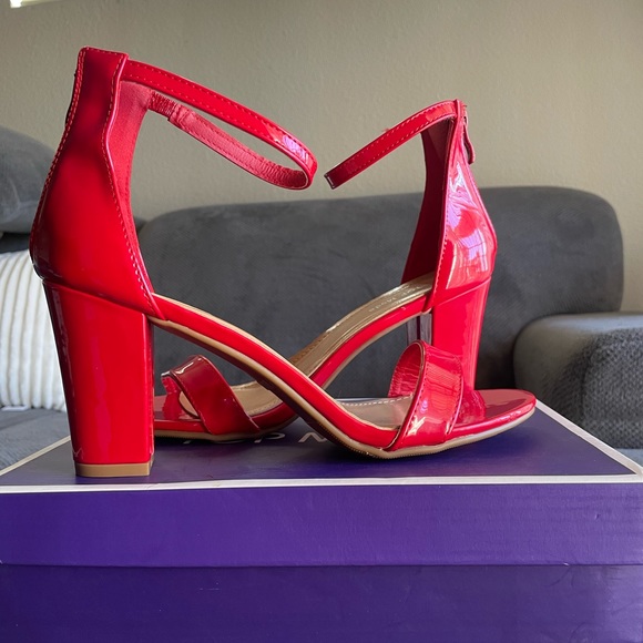 TOP Moda | Shoes | Red Top Moda Heels Like New In Box Ankle Straps Open ...